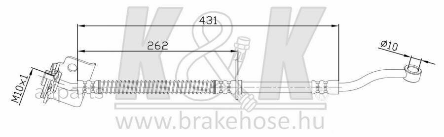 K&K FT0666 Шланг тормозной HYUNDAI Accent III (MC) 1.4 GL 1.5 CRDi GLS 1.6 GLS 11.05-
