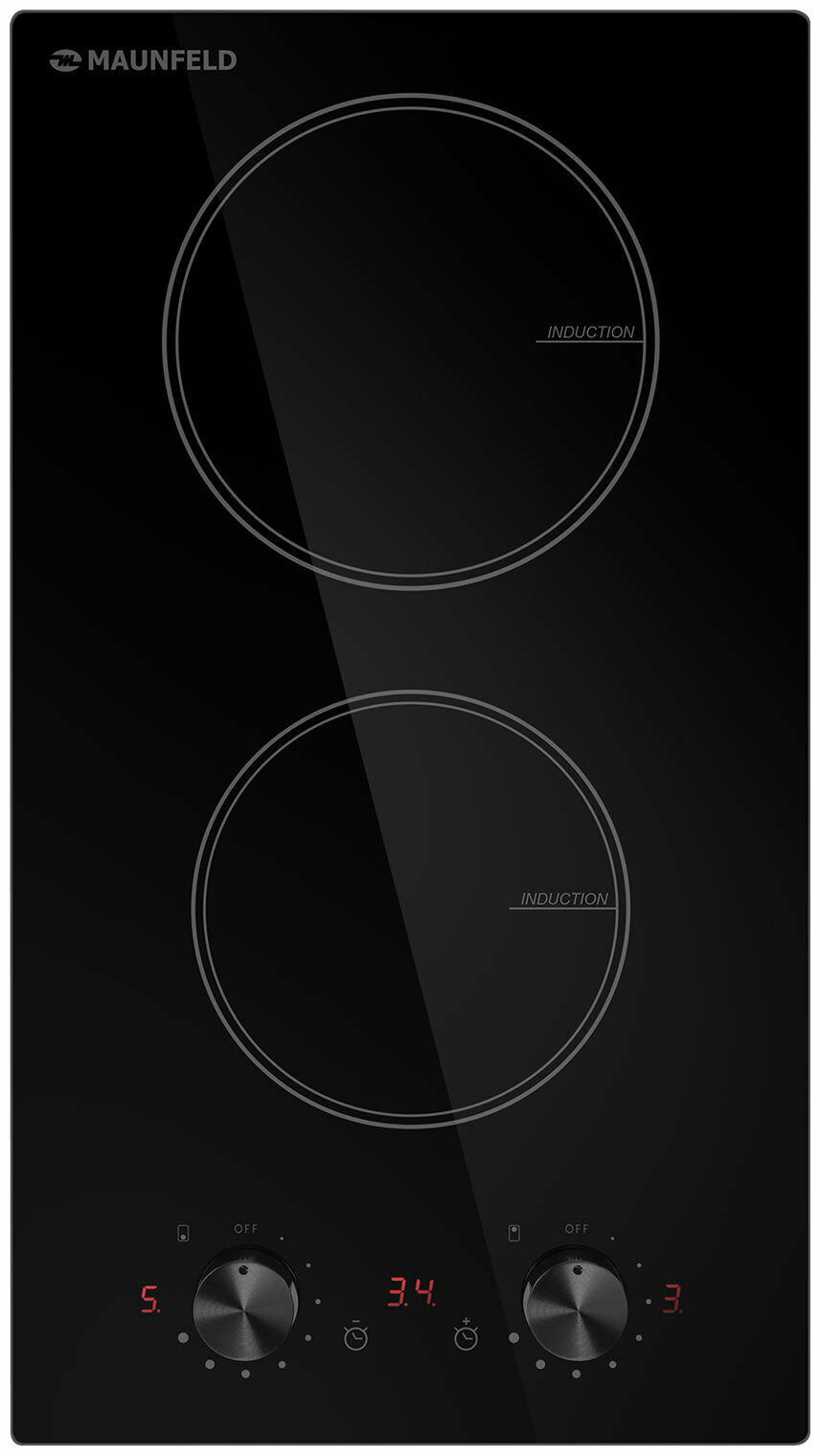Варочная панель MAUNFELD CVI292MBK2 черный, 29х52 см, индукция, ручки, таймер