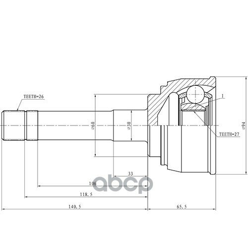 ШРУС наружный TOYOTA LITE, TOWNACE TRUCK (86--99) Zikmar арт. Z87031R