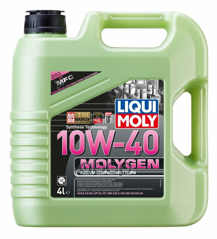 LIQUI MOLY Масло моторное Liqui Moly MOLYGEN NEW GENERATION 10W40 4л На складе