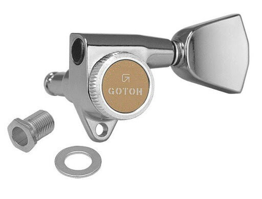 Колок одиночный GOTOH SG301-MGT-04-o, Long, левый, хром