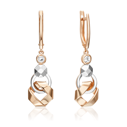 Серьги, золото, 585 проба, топаз