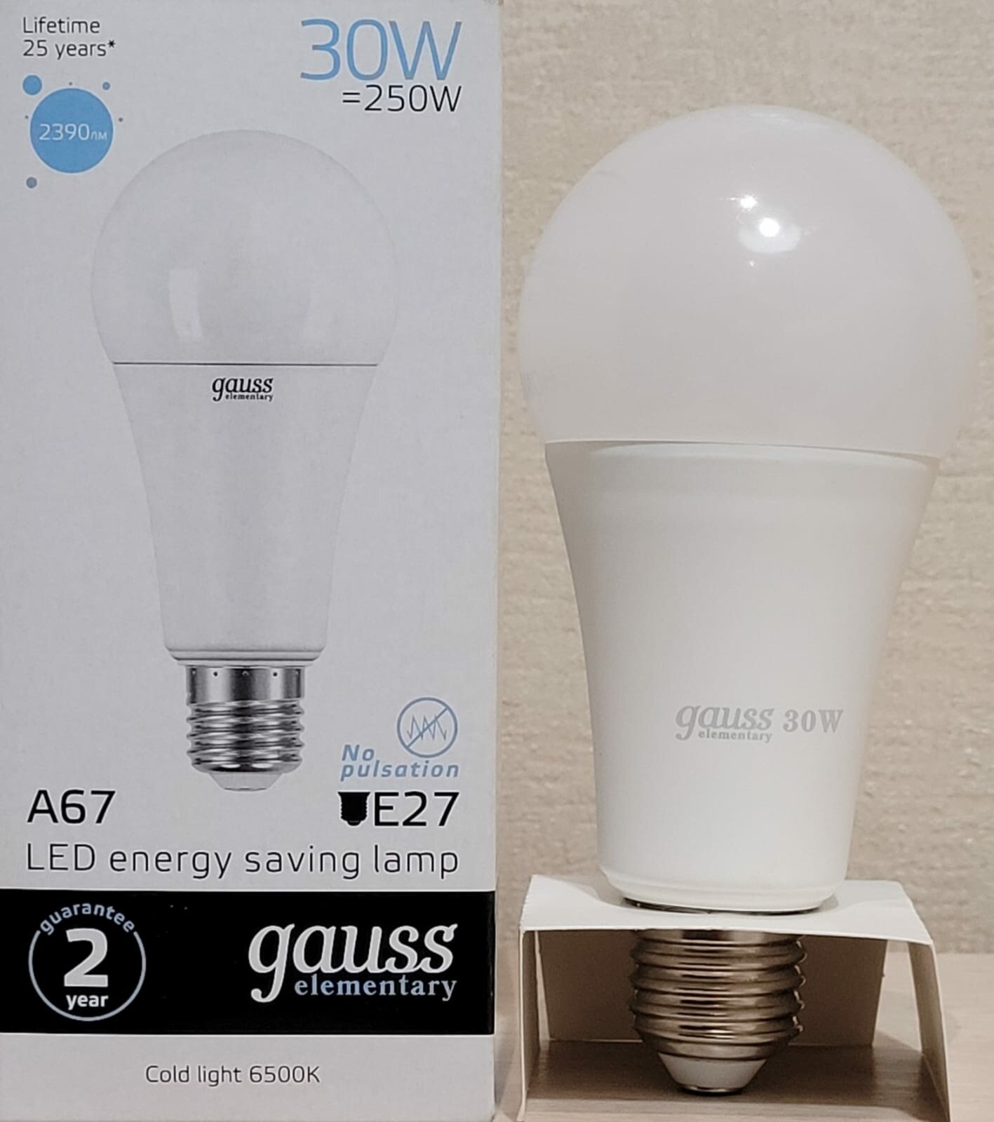 GAUSS(группа VARTON) Лампа светодиодная Elementary A67 30Вт E27 6500К Gauss 73239