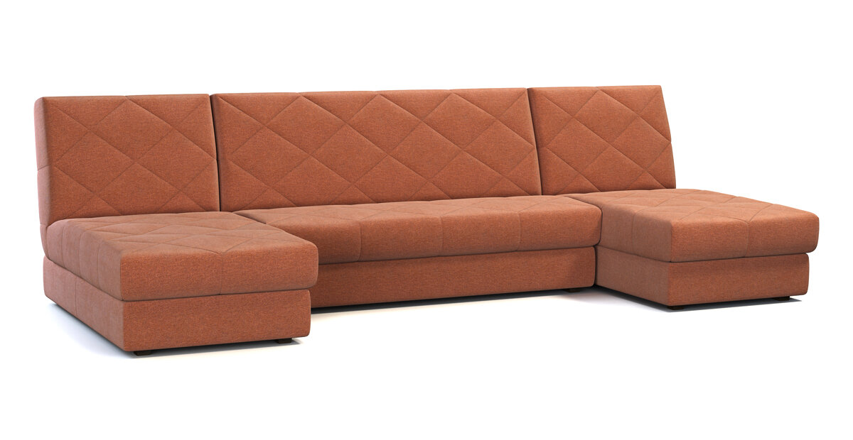 Угловой диван Цвет Диванов П-образный Баден NEXT 369 угловой Терракотовый