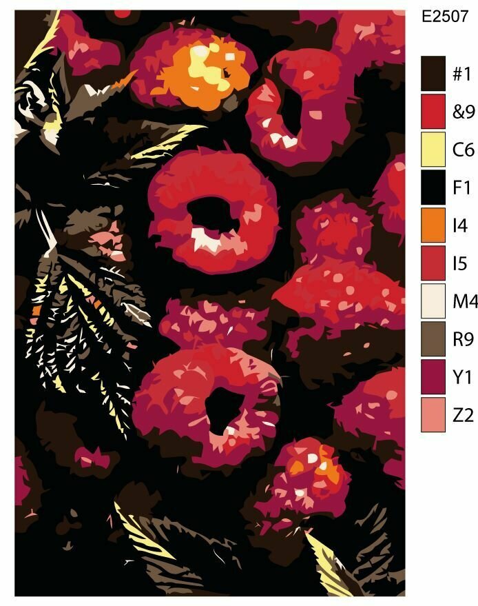 Детская картина по номерам E2507 "Спелая малина" 20x30