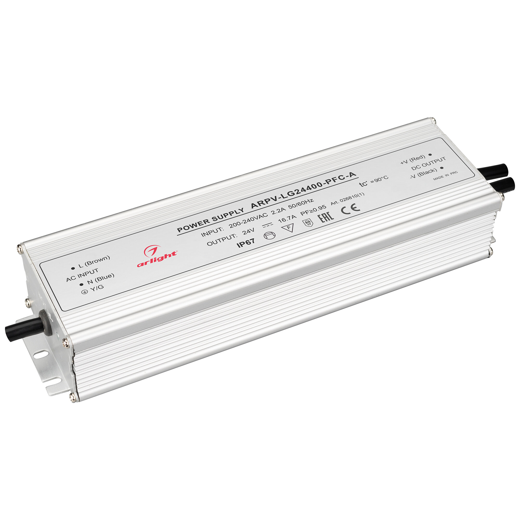 Источник напряжения Arlight Блок питания ARPV-LG24400-PFC-A (24V, 16.7A, 400W) (ARL, IP67 Металл, 5 лет)