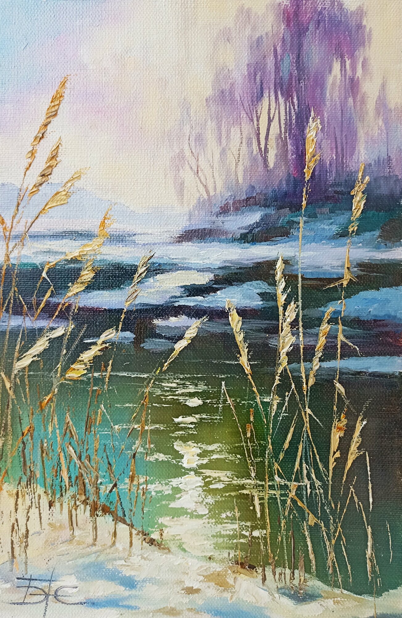 Картина масло/холст. 100% ручная работа, 100% живопись от Художественной мастерской Грëзы. Картина из серии "Весенние пейзажи". Размер картины 20х30 см.