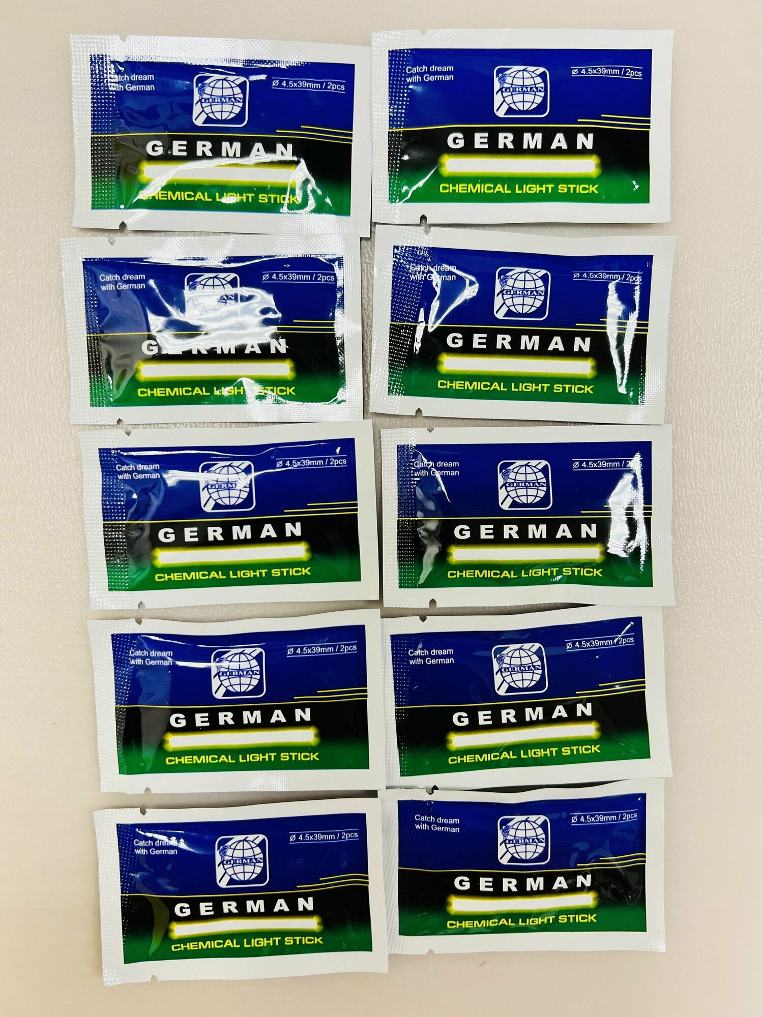 Светлячки для ночной рыбалки German набор из 10 штук