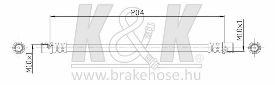 K&K FT4777 Шланг тормозной задн AUDI: 80 1.6 E 93-94