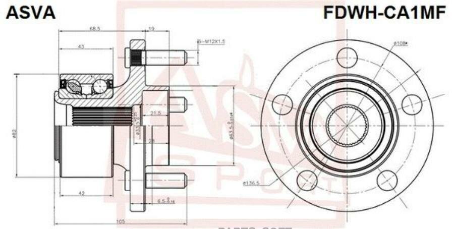 FDWHCA1MF ASVA ступица передняя