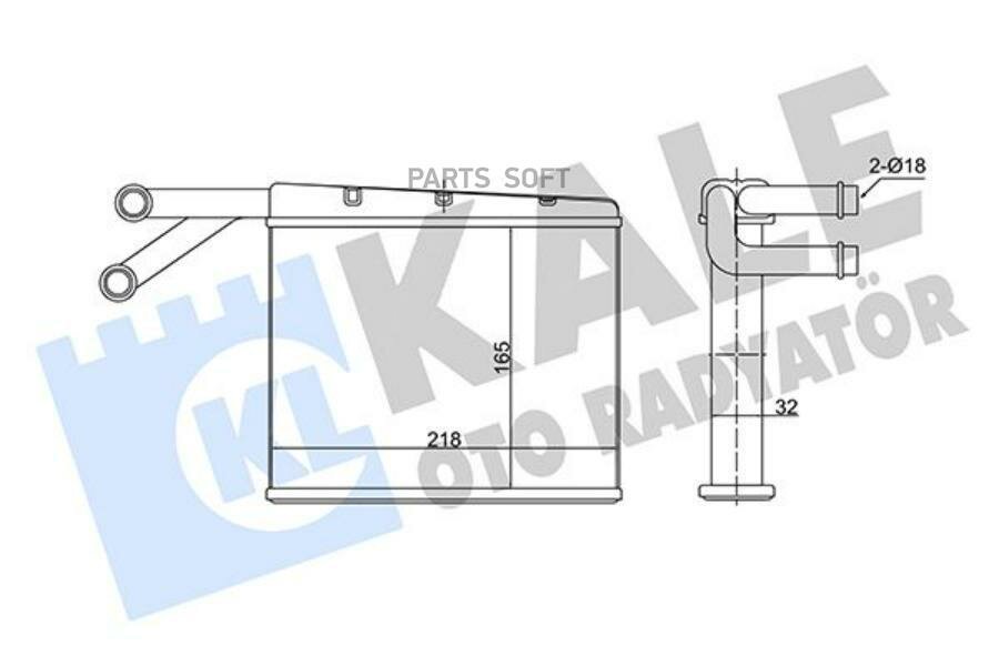 KALE 352150 Радиатор отопителя для а/м Mercedes-Benz Sprinter W901-905 (95-) паяный ()