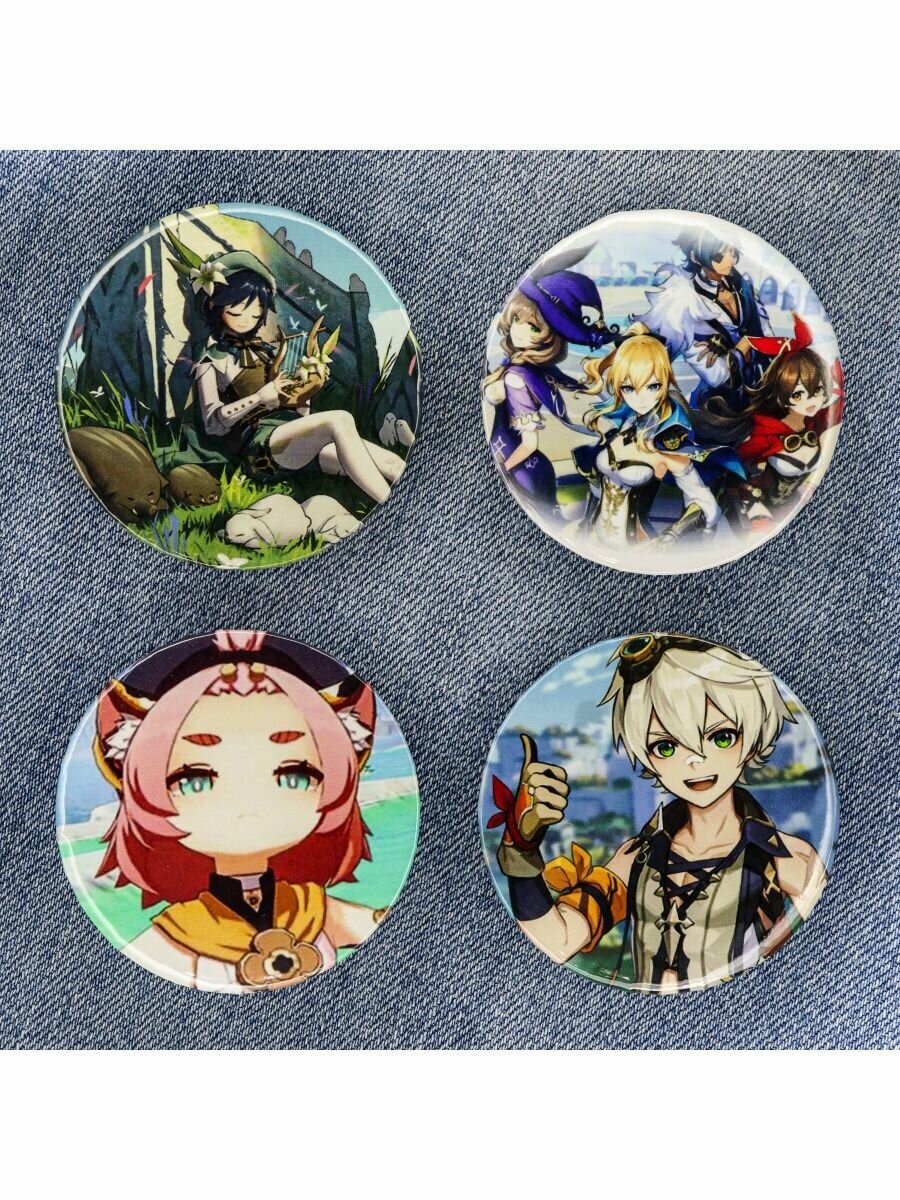 Набор значков аниме серии Genshin Impact