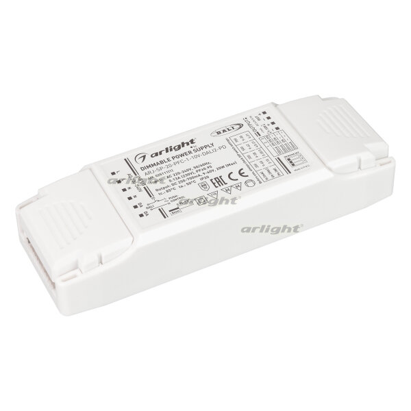 025111(1) Блок питания ARJ-SP-20-PFC-1-10V-DALI2-PD (20W, 250-700mA) (ARL, IP20 Пластик)