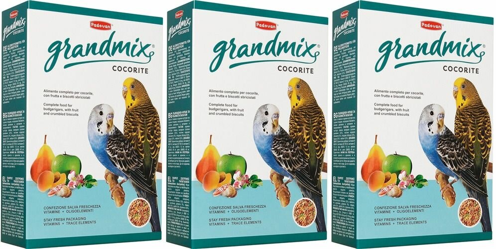Padovan Корм сухой для волнистых попугаев, 1000 г, 3 уп