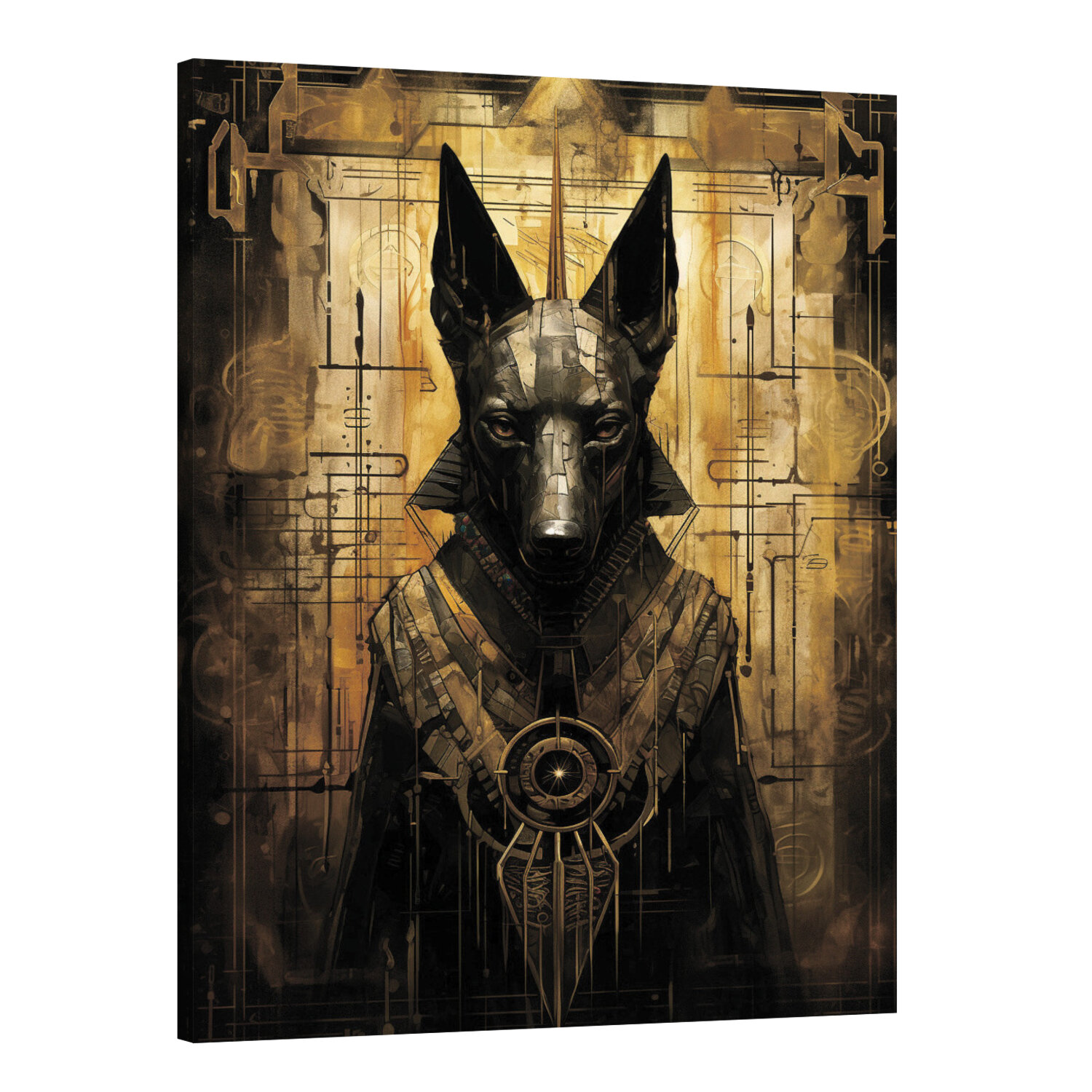 Интерьерная картина 50х70 "Анубис: хранитель забытых древних мистерий"