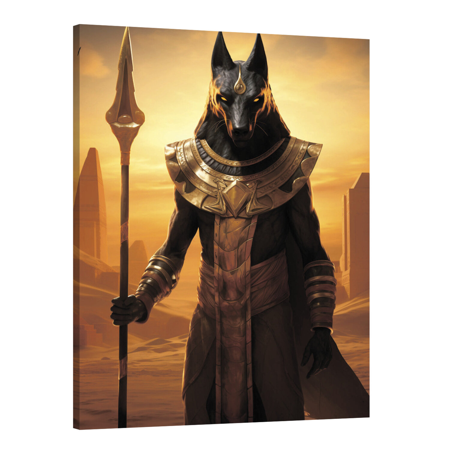 Интерьерная картина 50х70 "Анубис: страж между мирами жизни и смерти"