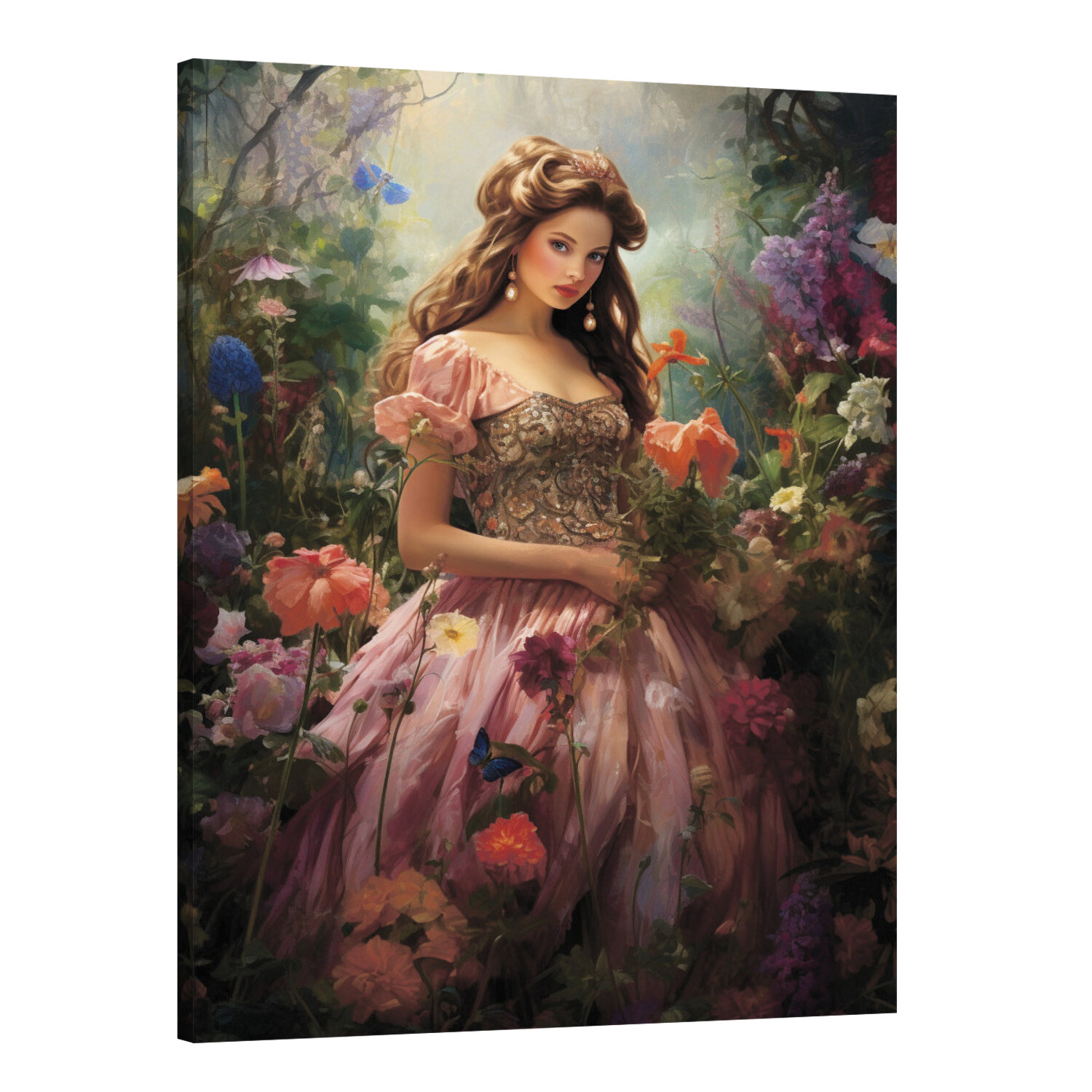 Интерьерная картина 50х70 "Принцесса с цветами"