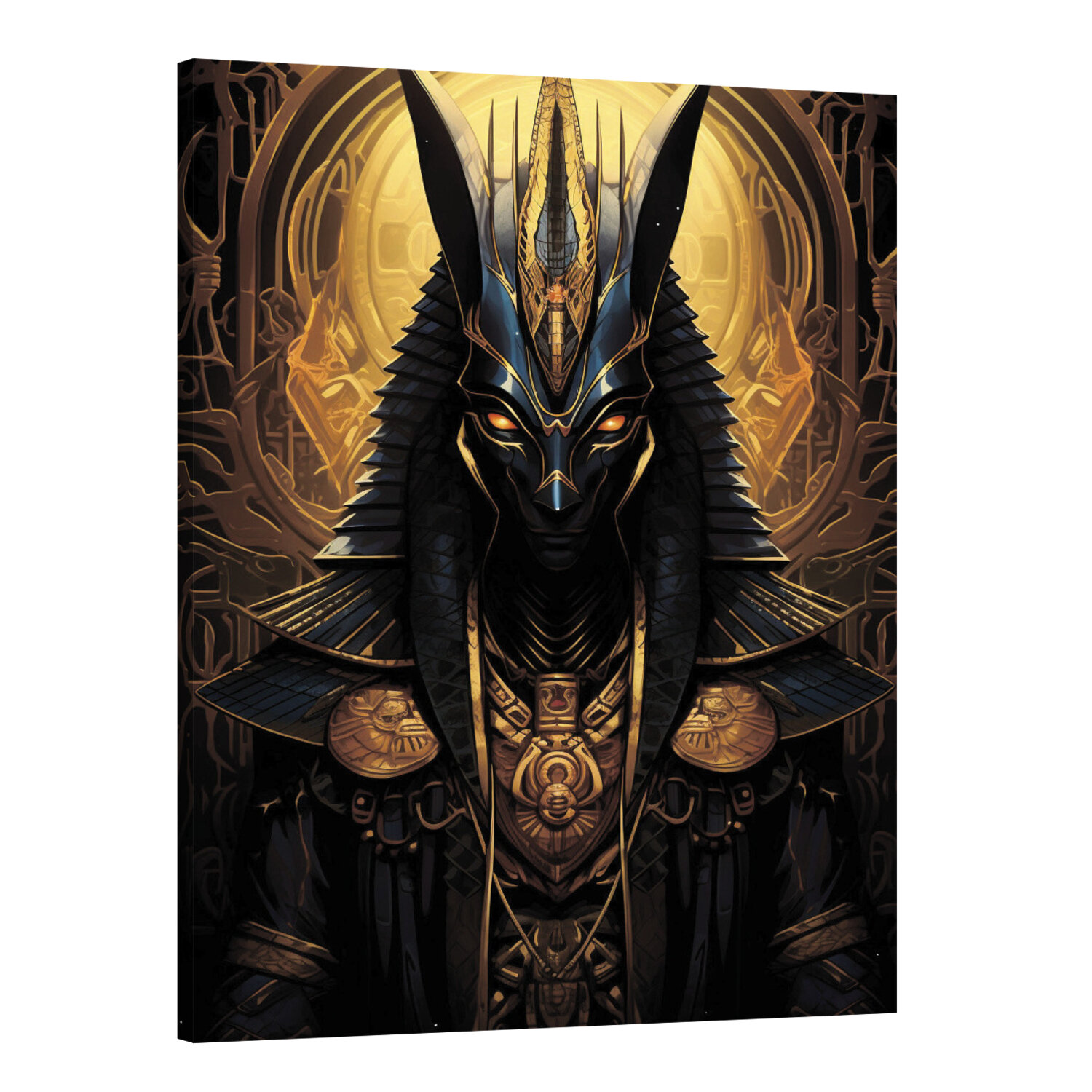 Интерьерная картина 50х70 "Анубис: хранитель забытых древних знаний"