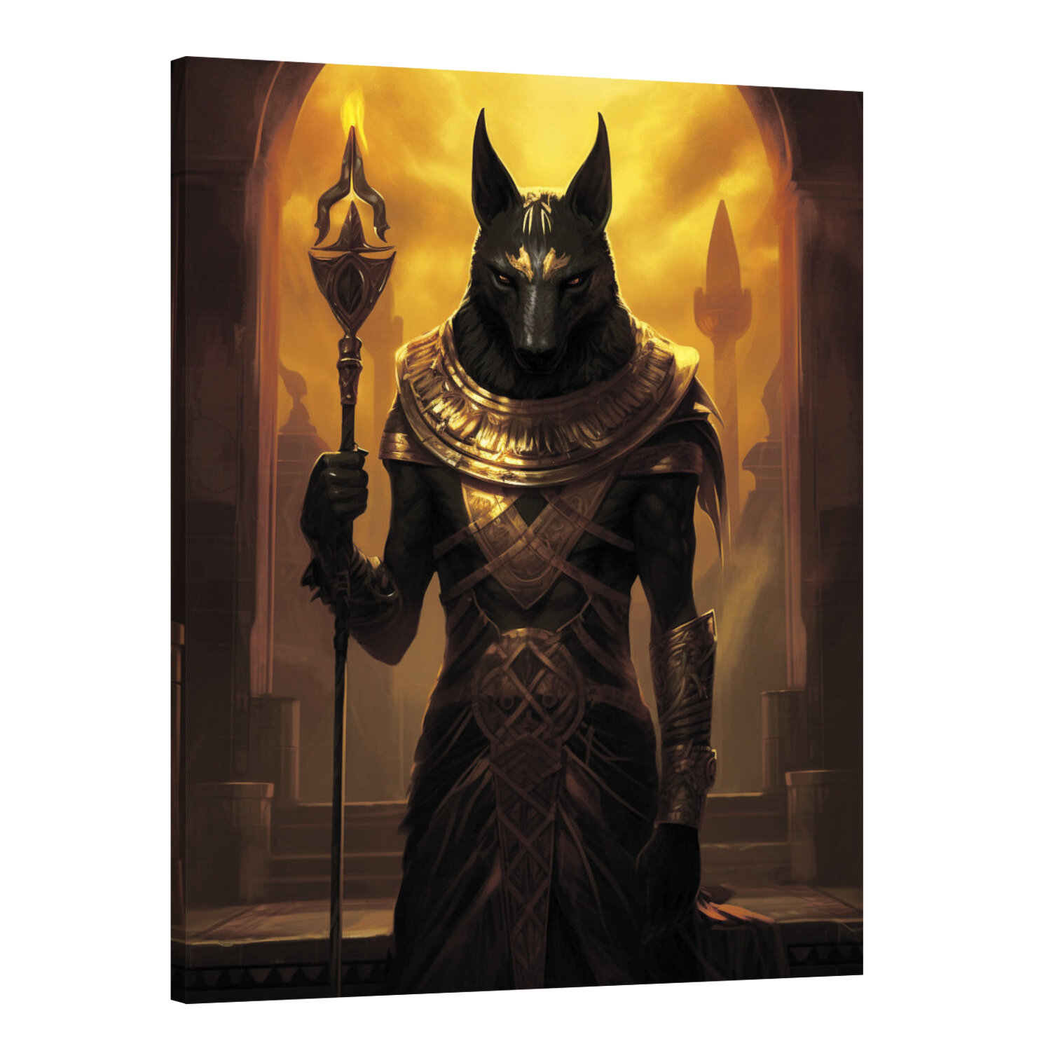 Интерьерная картина 50х70 "Анубис: проводник к богам истории"