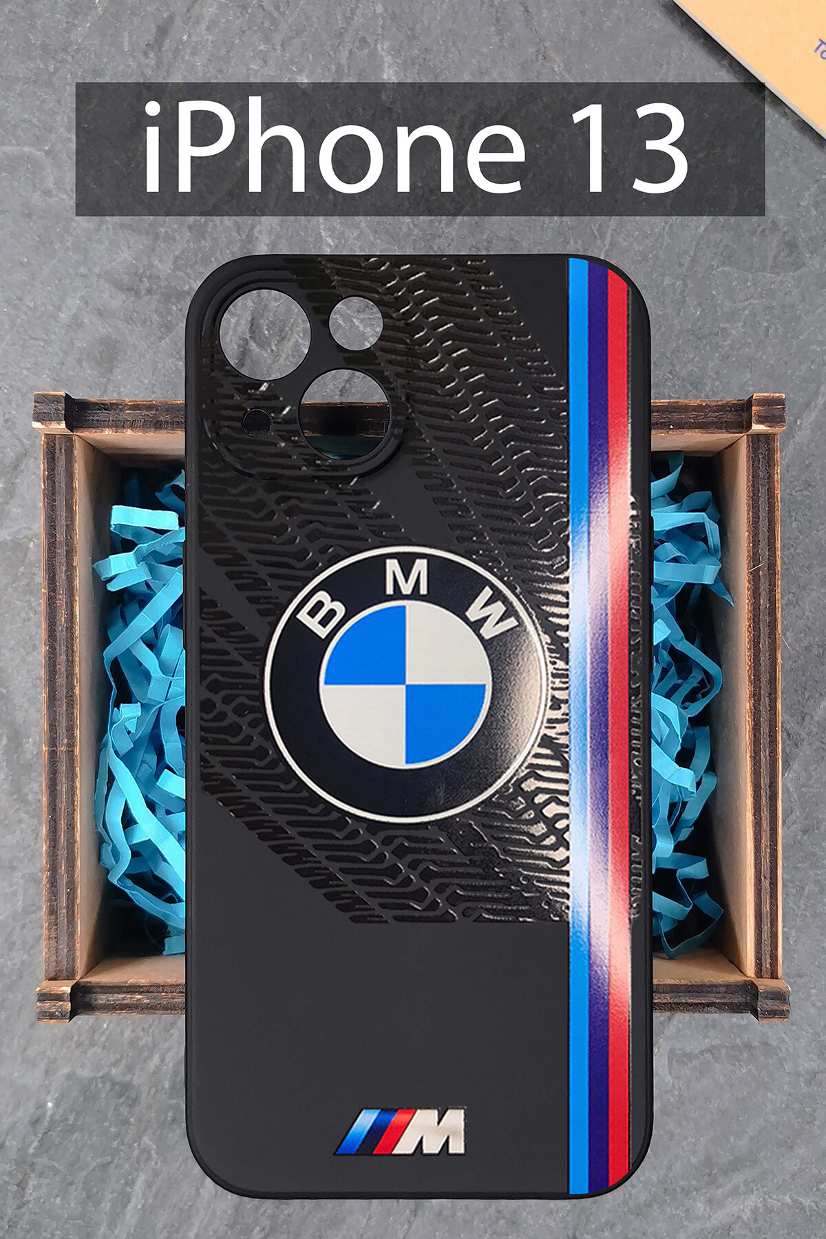 Силиконовый чехол БМВ для Apple iPhone 13 с принтом на Айфон 13