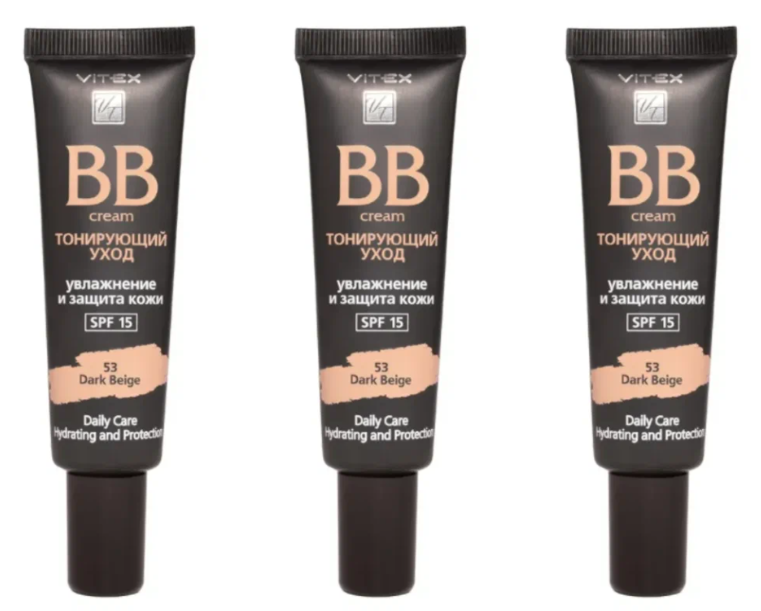 BB-крем Vitex Тонирующий уход SPF15, тон 53, Dark beige, 30 мл, 3 шт