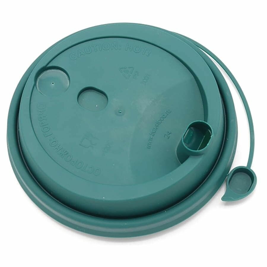 Крышка с колпачком на поводке FLIP-TOP зеленая матовая d-90, 50 шт