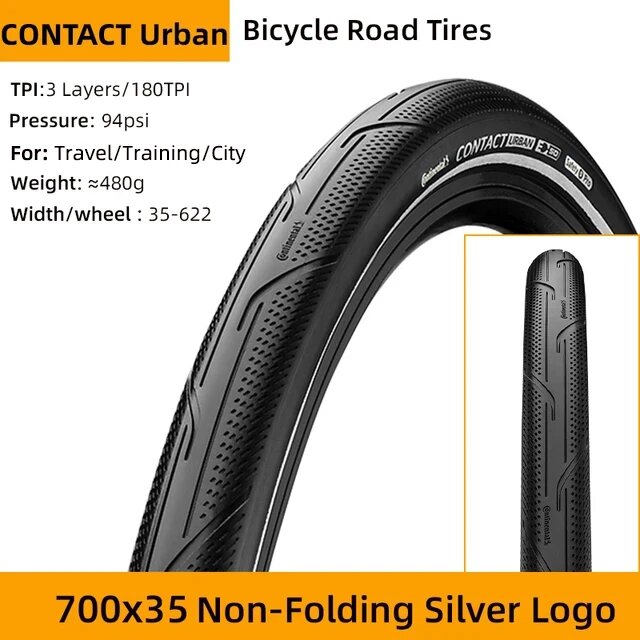 Шины Continental Contact Urban 700x32/35/37/42 Серый, 1pce 700x35 Silver