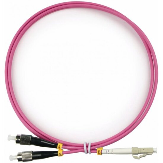 Патч-корд оптический Toplan , дуплексный, FC/PC-LC/PC, MM 50/125 (OM4), 3 м, LSZH