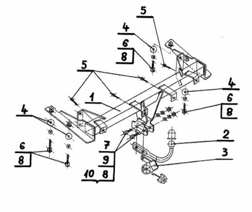Фаркоп на Volkswagen Caddy, в т (паспорт и сертификат в комплекте)(без электрики) Steinhof. V-028