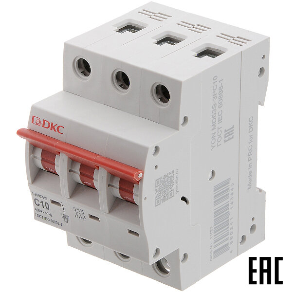 Автоматический выключатель YON max MD63S-3PC10 10А/3п/ 4,5кА на Din-рейку ДКС