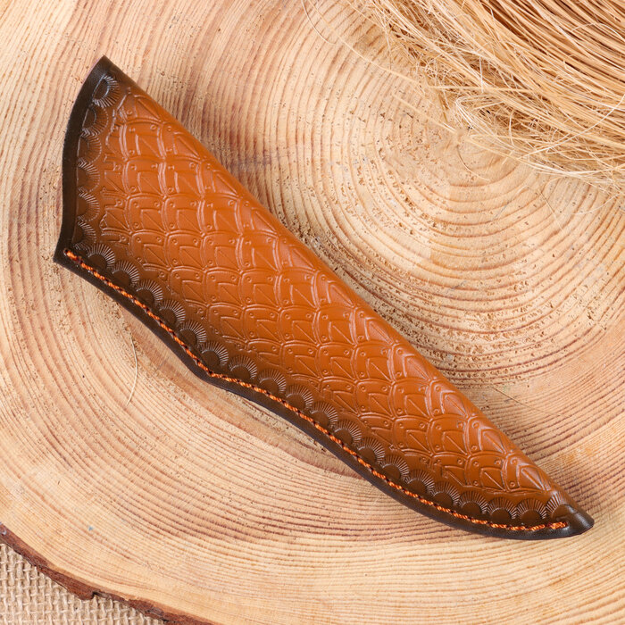 Ножны - чехол для ножа, под лезвие до 16×3 см, кожа, светло-коричневые