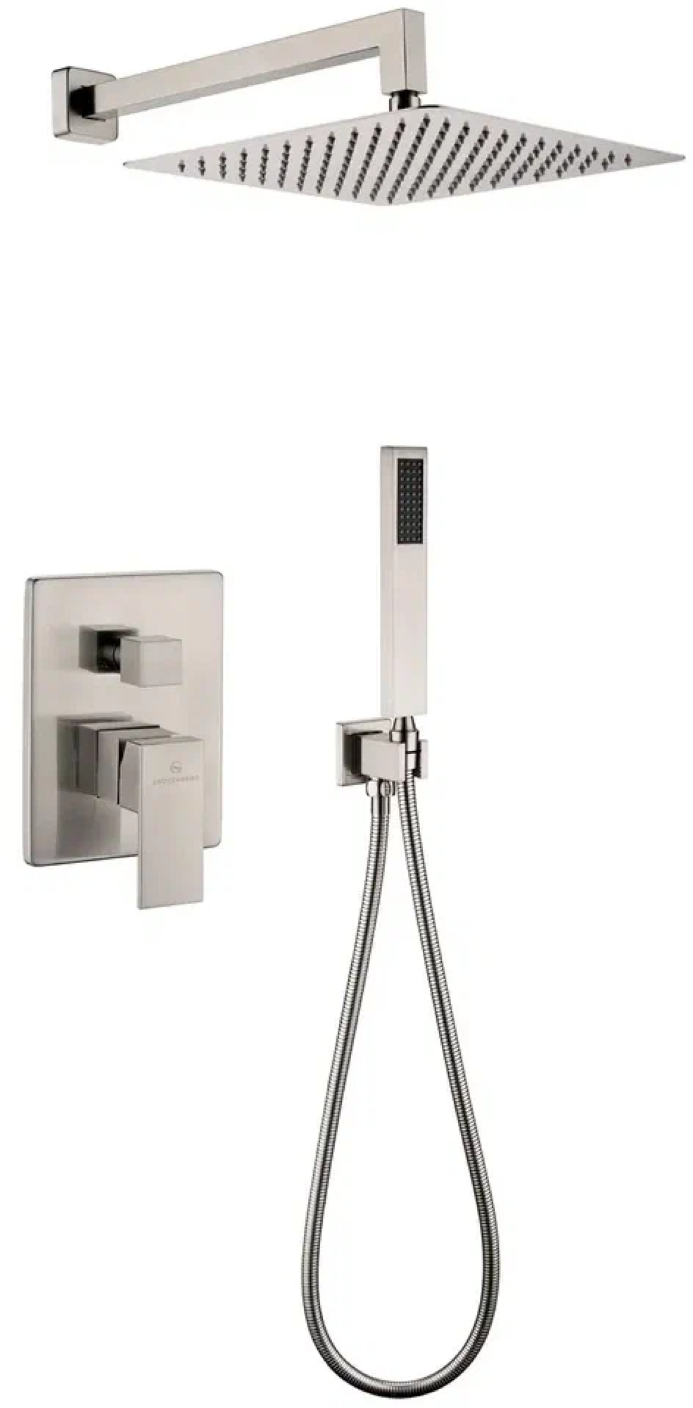 Душевая система скрытого монтажа Grocenberg GB5089NK-3 Никель, высокий душ