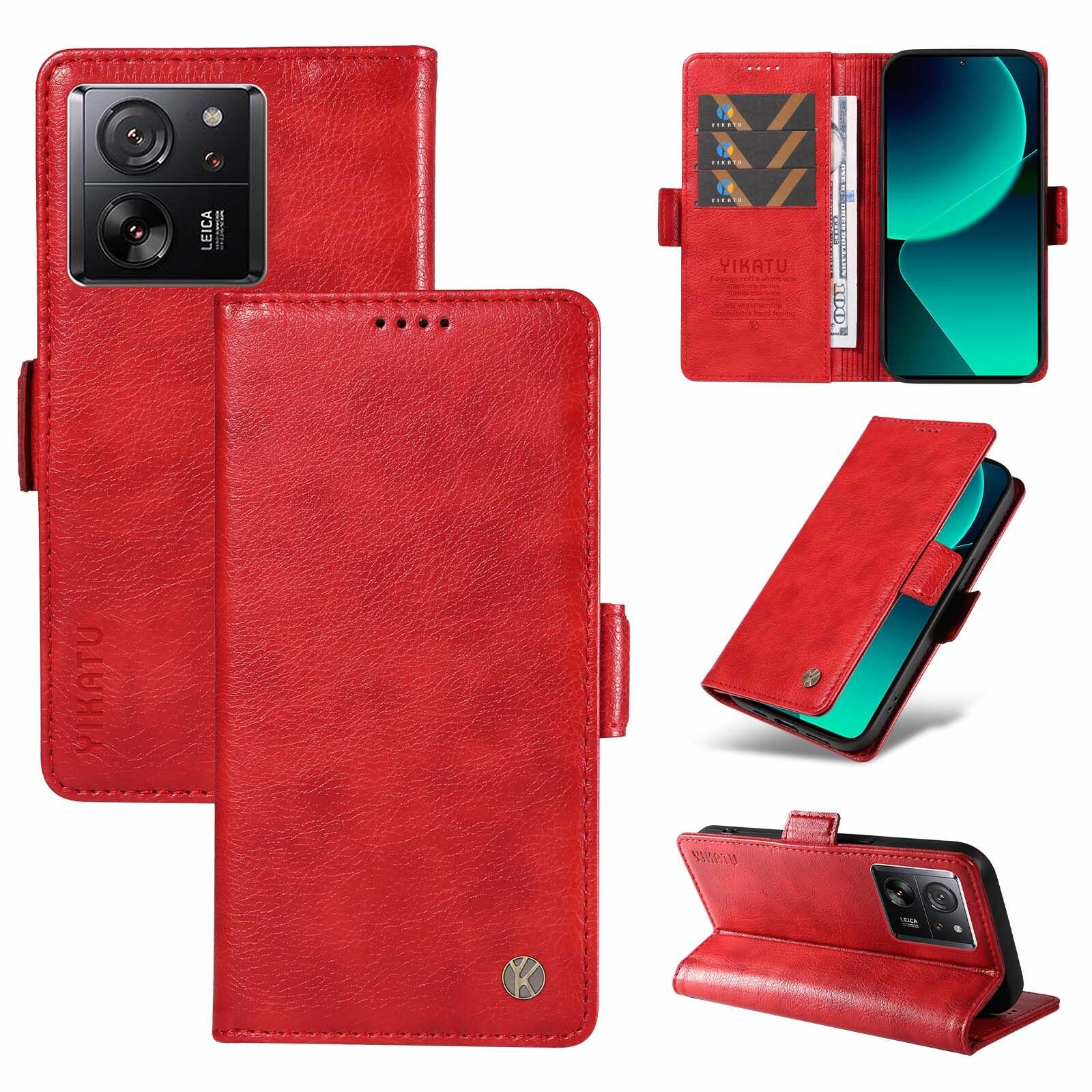 YIKATU Чехол Книжка Для Xiaomi Mi 13T / Xiaomi Mi 13T Pro ( Сяоми 13 Т /Сяоми 13Т Про ) Чехлы для кошелек Флип Кожаный