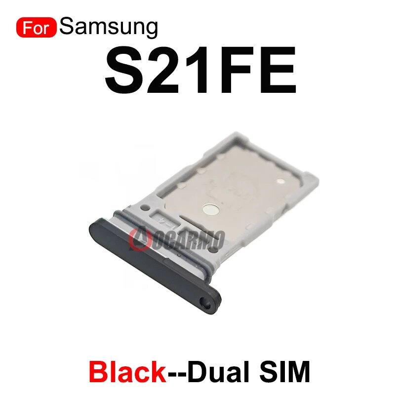 Для Samsung Galaxy S21 FE Dual Sim Card Одиночный лоток для SIM-карты Держатель MicroSD Dual--Black