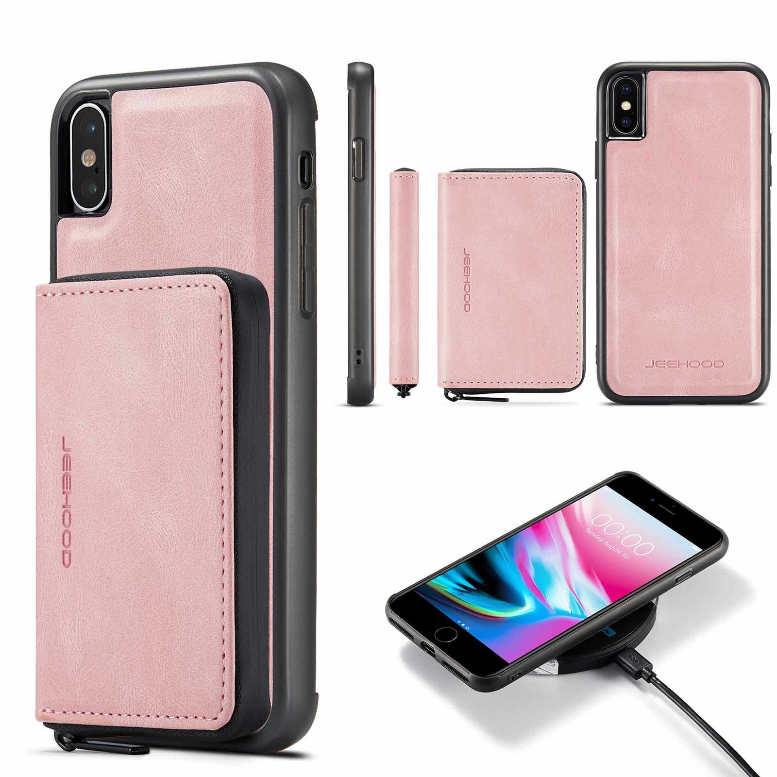 JEEHOOD Тонкий кожаный чехол для Apple iPhone XS Max ( Айфон ХС Макс), защитный чехол для телефона, съемный чехол-кошелек с карманом