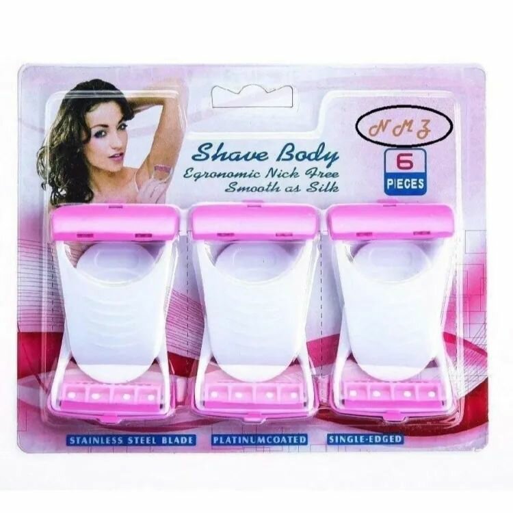 Женская бритва для волос, бритва для безопасного бритья бикини, 6 шт, удаление волос на теле