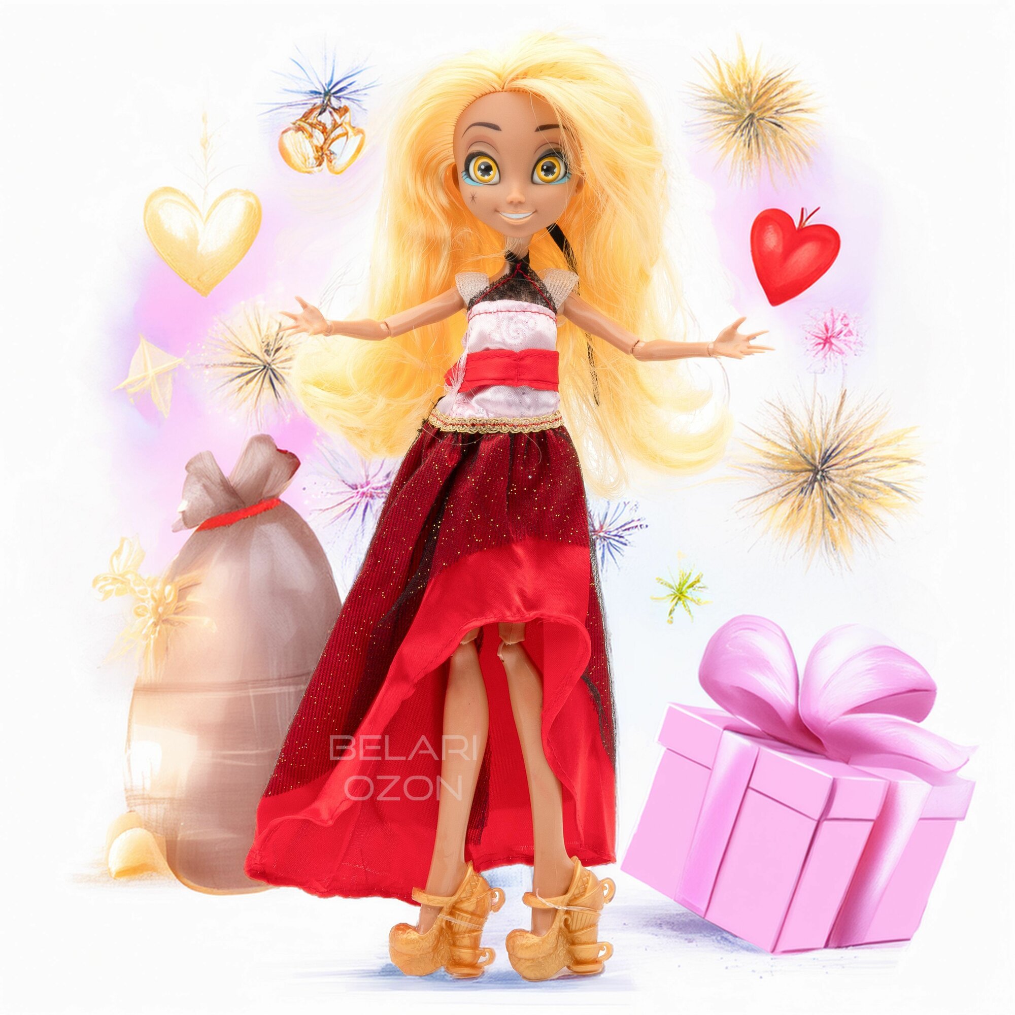 Кукла для девочки шарнирная 28 см Kaibibi "Фееричная принцесса" с аксессуарами / подарок для девочки 6,7,8 лет