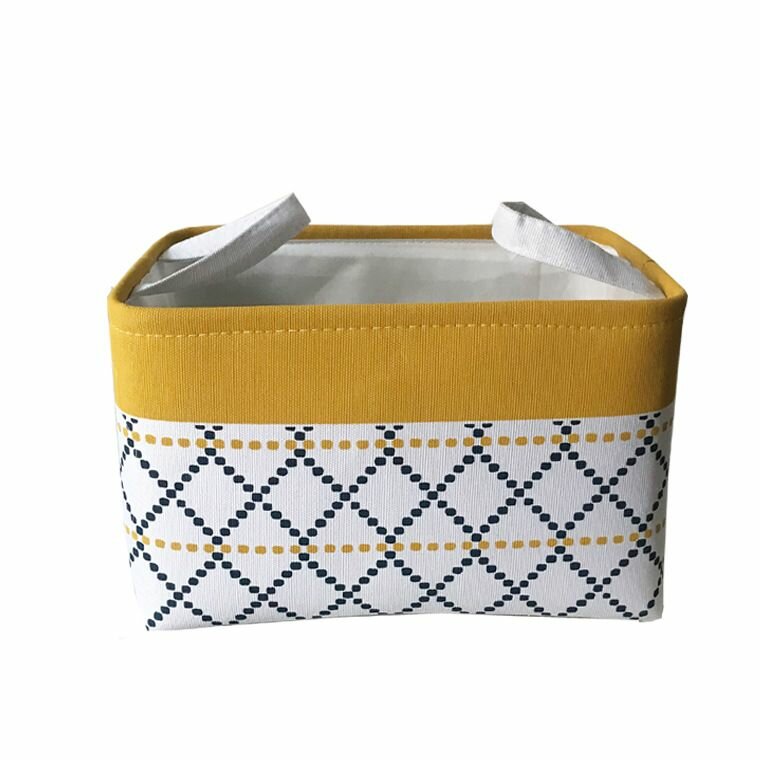 Корзина для вещей, белья, мелочей сканди, желтая 40х30х25 см.