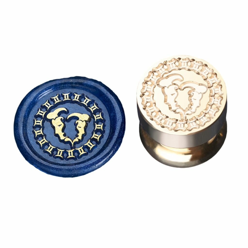 Серия из 12 знаков зодиака, штампы сургуча с латунными головками Близнецы