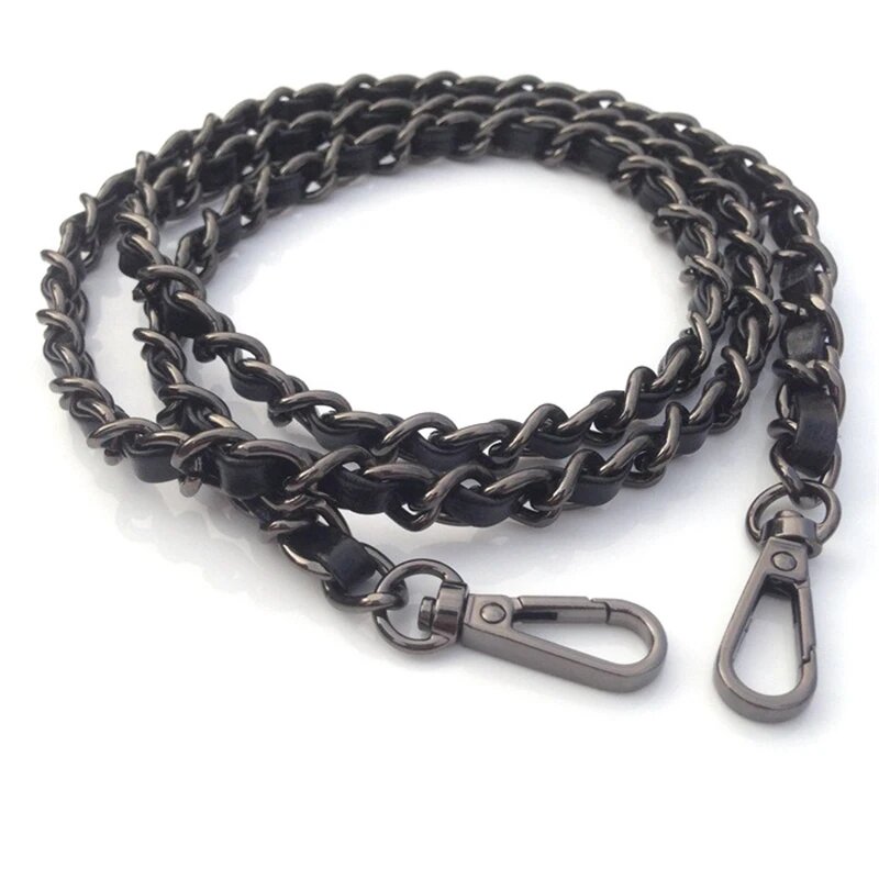 Ручка для кошелька сделай сам из черной искусственной кожи 11 мм Сменные 100cm, Gun Black