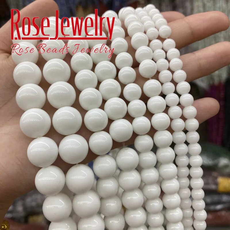 Бусины из белого агата и белого оникса Rose and Beads 4-12 мм 4mm 93pcs beads