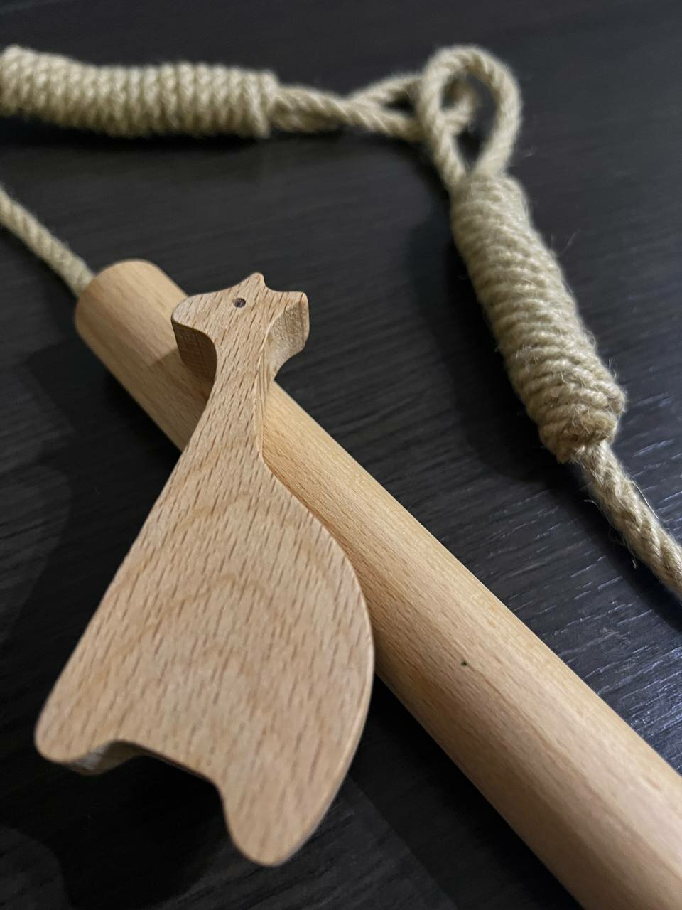 Держатель для туалетной бумаги СКДрево "Жираф", дерево, цвет бежевый 1шт.