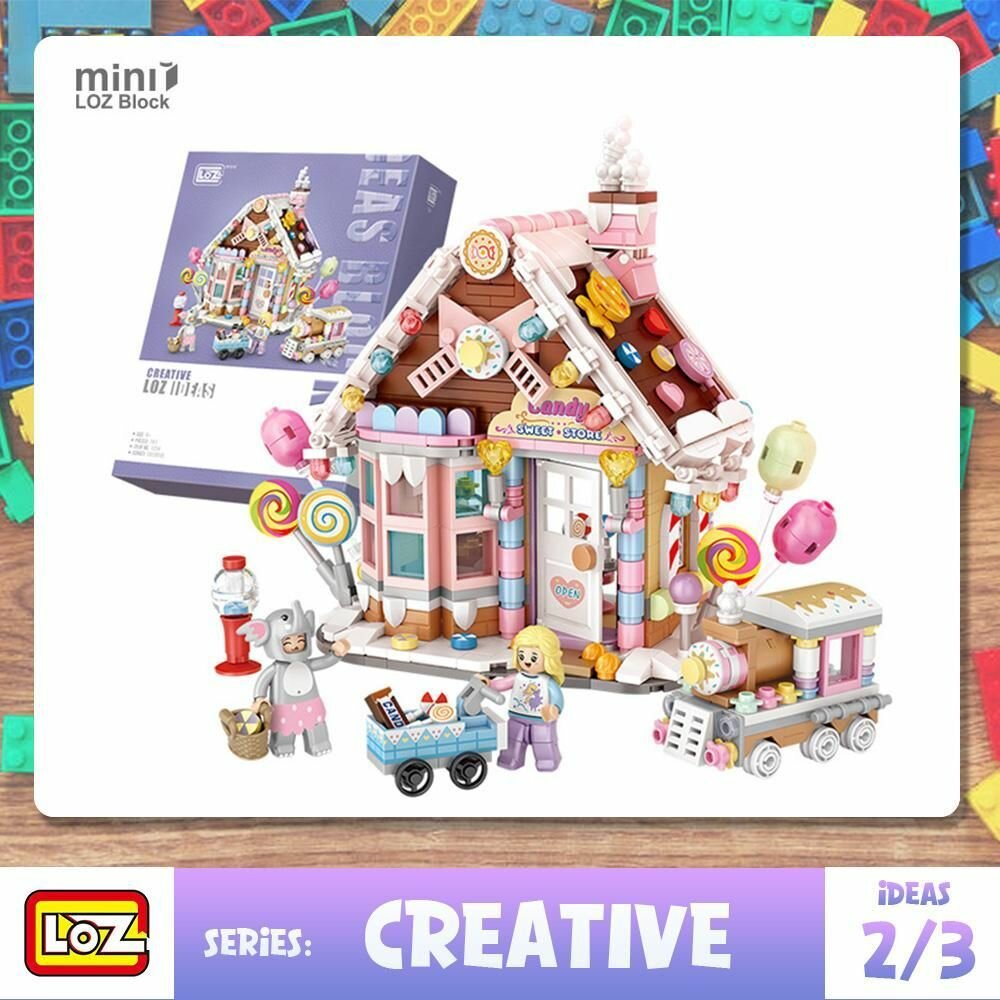 Конструктор из пластика LOZ Имбирный домик из серии Рождество, 781 деталь, модель 1224, станет отличным рождественским подарком для детей и взрослыхhyyy