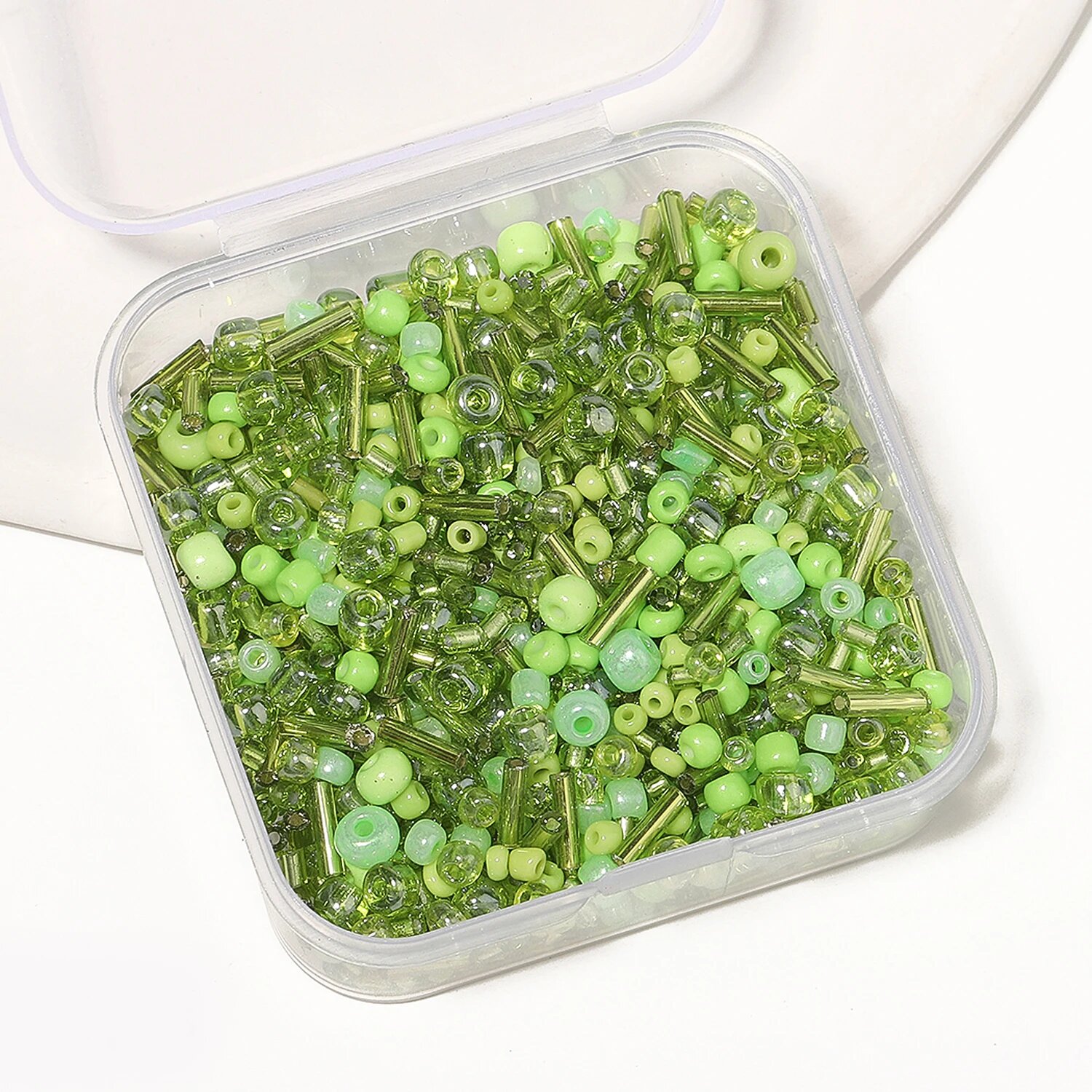 Зеленые бусины японские, 700шт, 1box