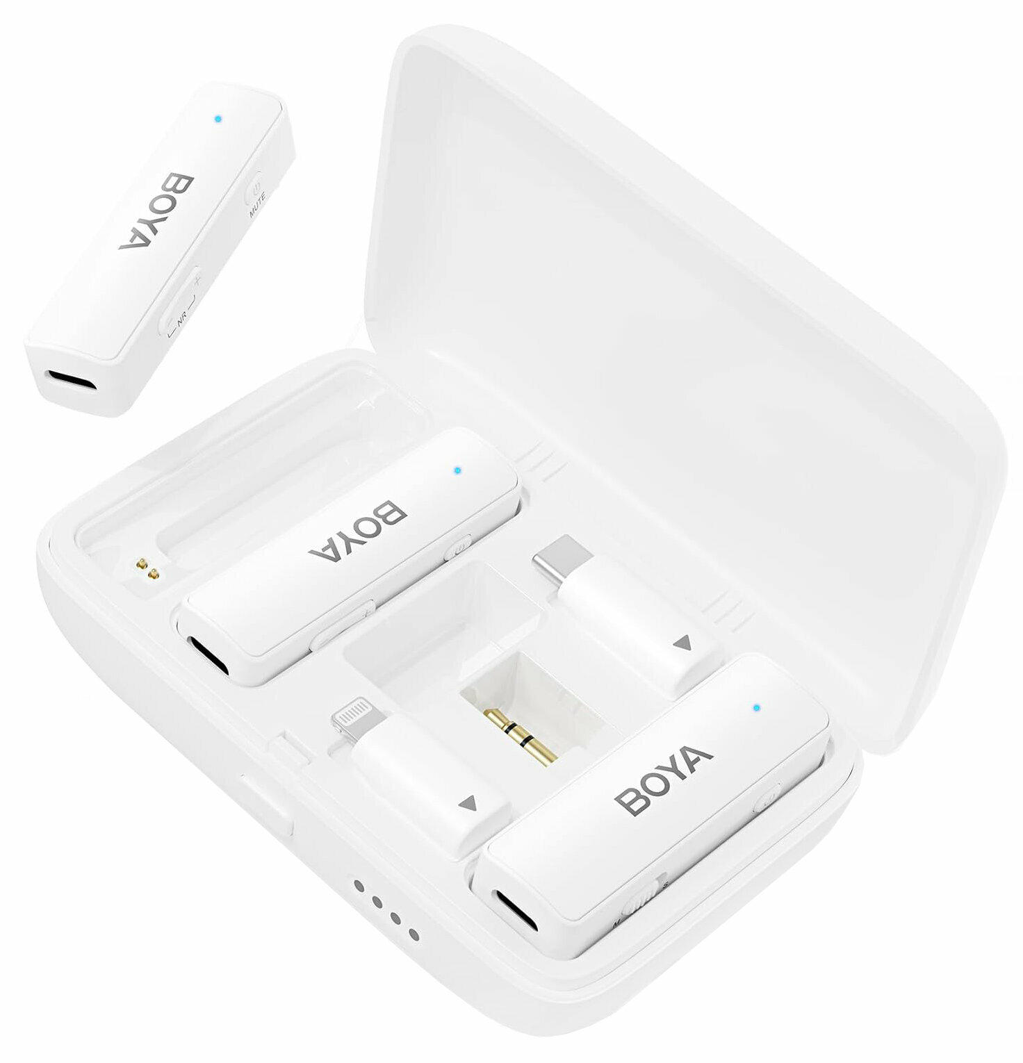 Беспроводной петличный микрофон (2 шт) Boya Multi-Compatible 2.4 GHz Dual-Channel Wireless Microphone System (BOYALINK-W) White