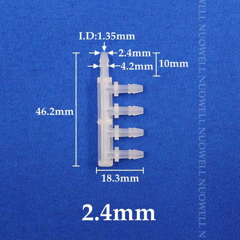 Разветвитель для шлангов из ПП, 4-х лучевой 2.4mm Side 5ways, 5pcs