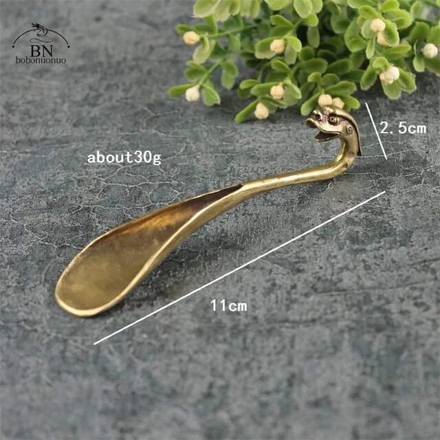 Медная ложка для чая с головой оленя pi xiu Head