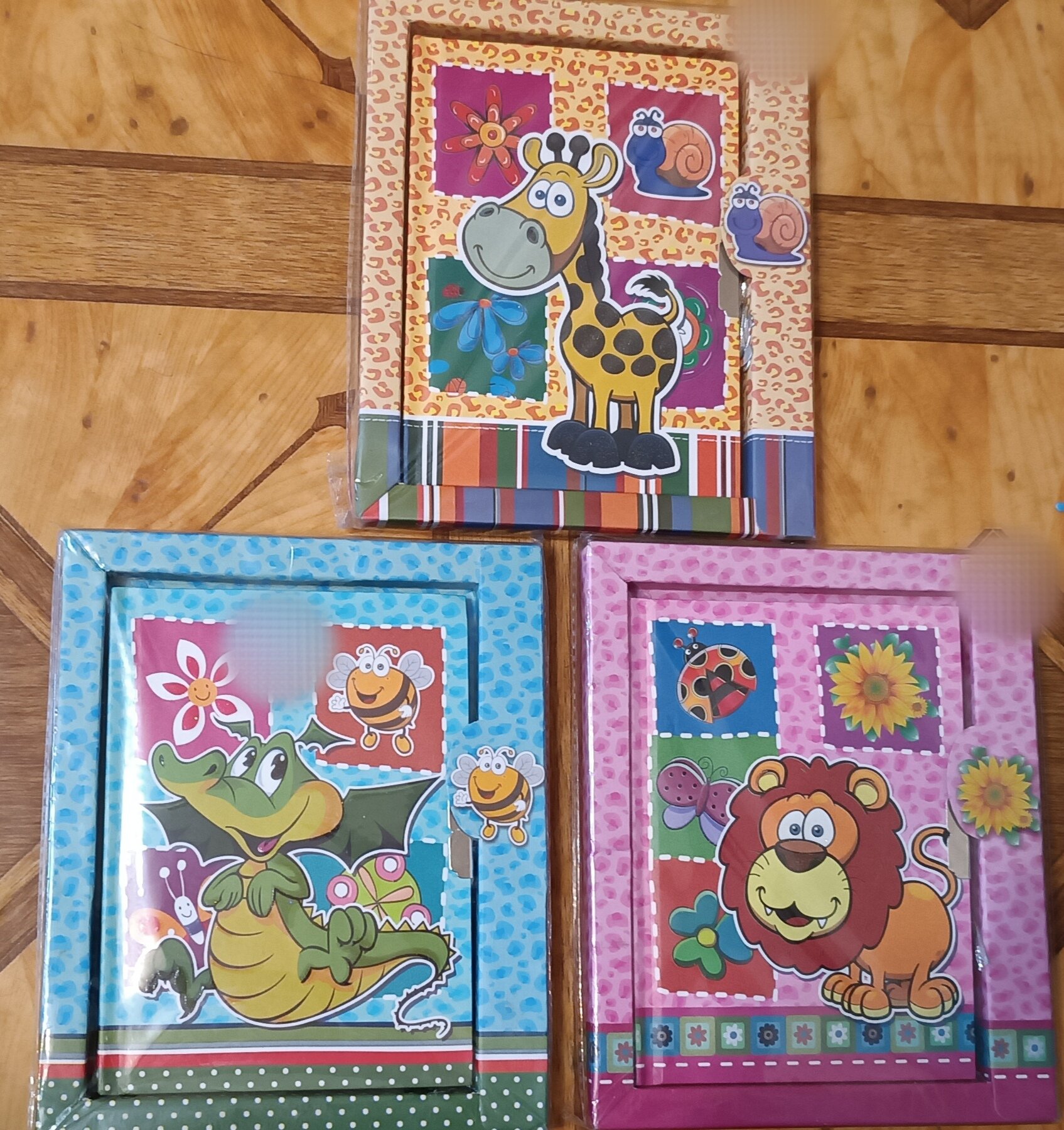 Подарочный набор блокнот детский с замком , Basir животные Африки 15х11