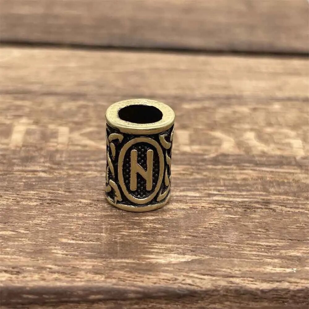 Бусины для волос "Руны", античная бронза, 1 шт. HAGALAZ