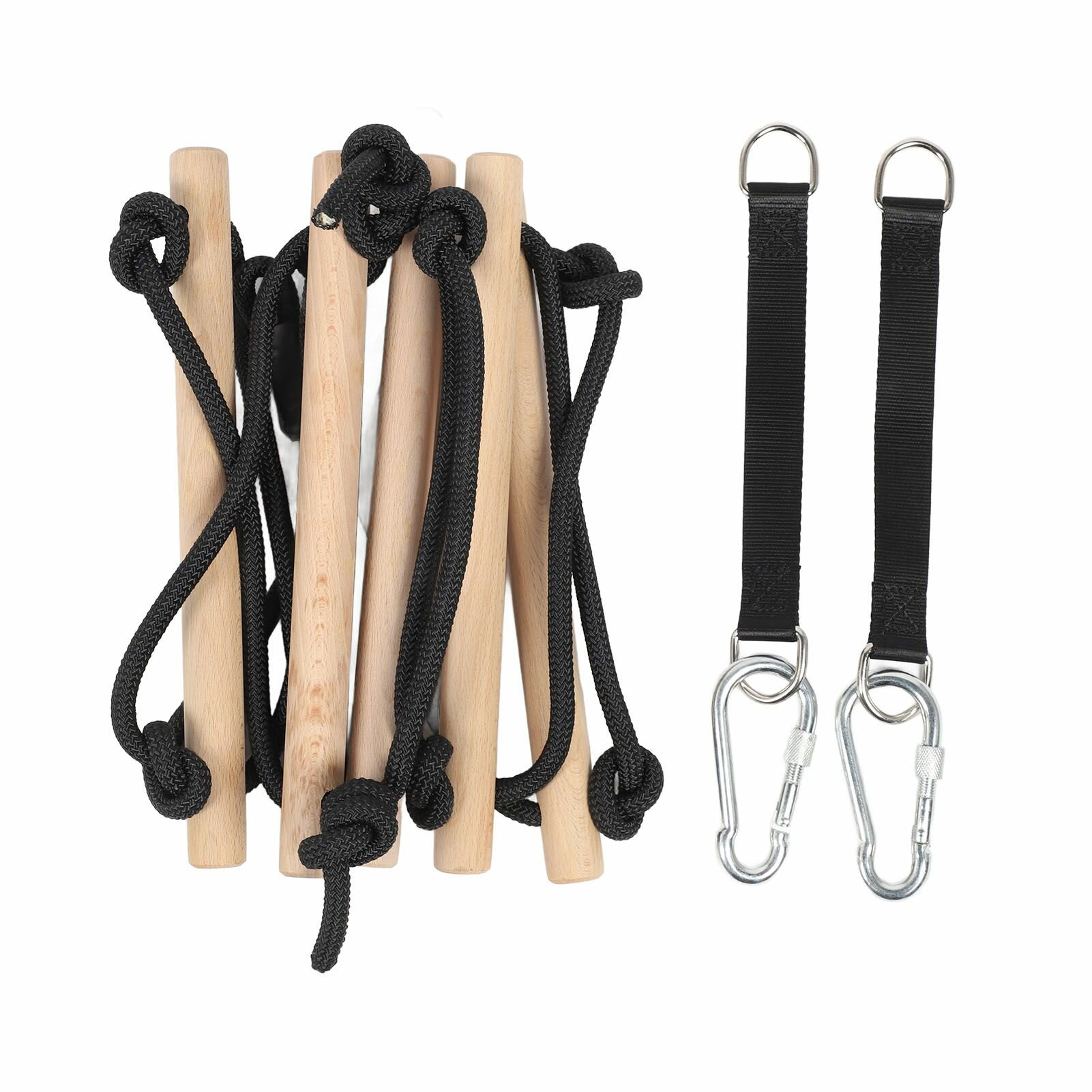 Детская деревянная 5-ступенчатая веревочная лестница для игр на свежем воздухе, скалолазания, качелей и подвешивания, безопасна для детей